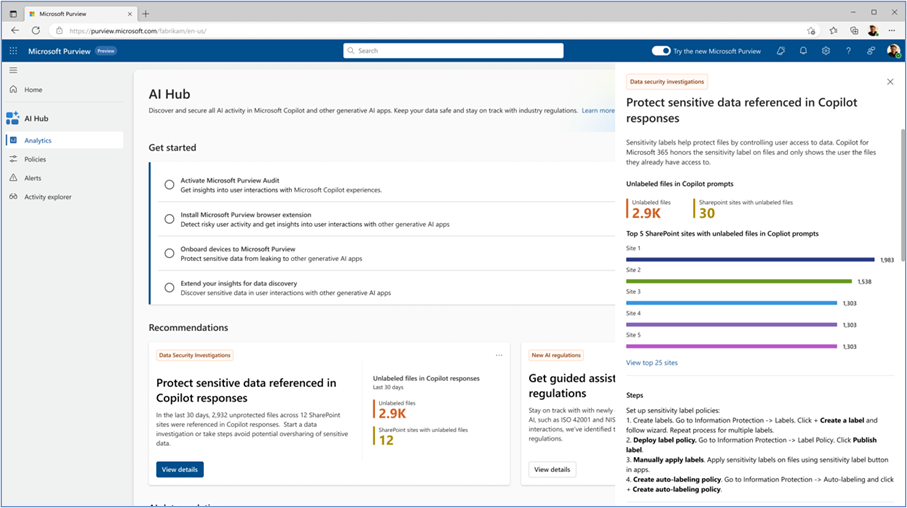 Microsoft Purview AI Hub for Information Managers: Enhancing data ...